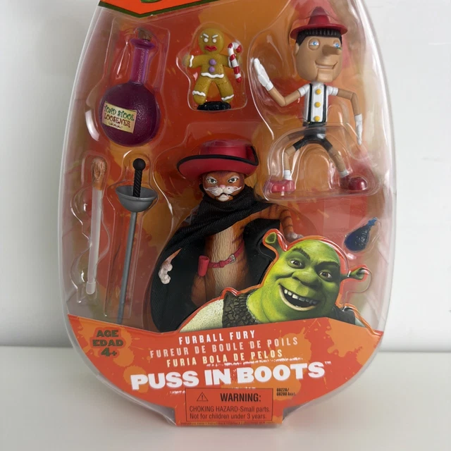SHREK 2 PUSS in Boots Furball Fury Action,Pinocchio Gingy 2004 Hasbro ...