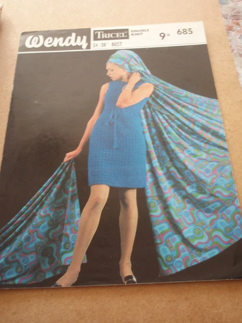 VINTAGE 70S WENDY DK Knitting Pattern 685 Lady's Dress 34-38" £2.02 ...