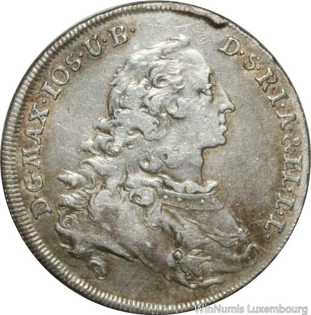 X2150 GERMAN BAVARIA 1/2 Thaler Maximilian III Joseph 1753 Madonna ...