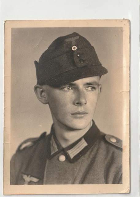 WW2 FOTO SOLDAT Portrait Uniform Jung Mütze Wehrmacht Hübsch Jugend ...