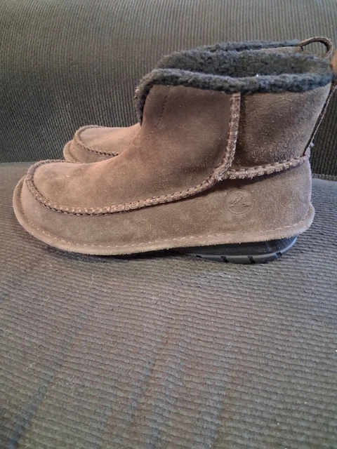 CROCS 11125 CROCASSIN Boot Brown Suede Faux Fur Men's Sz 9 Women's Sz ...