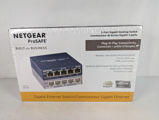 NETGEAR PROSAFE 5 Port Gigabit Desktop Switch Model GS105 $17.59 - PicClick