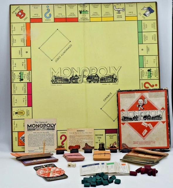 VINTAGE 1940S WWII Monopoly Board Game War Time Collectable Retro ...