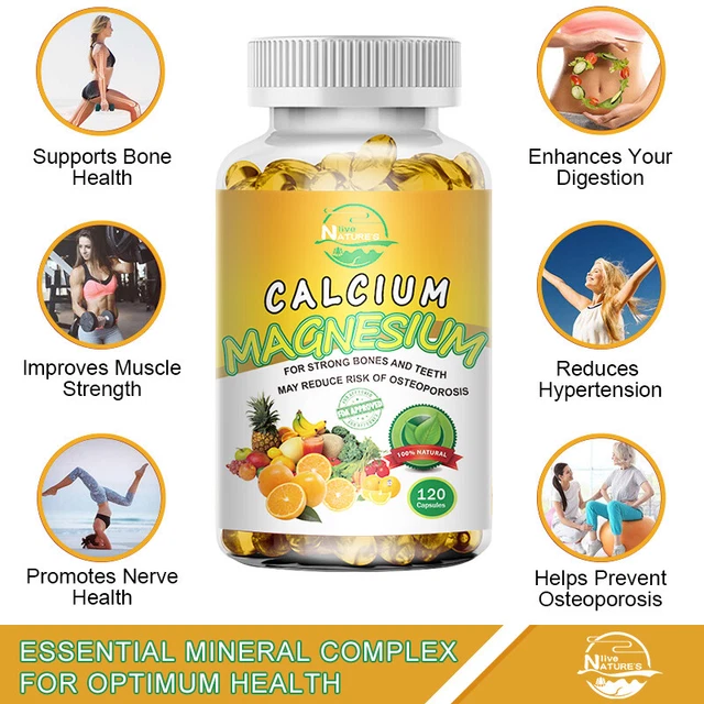 CALCIUM MAGNESIUM ZINC Capsules With Vitamin D3 Boost Immune Strong ...