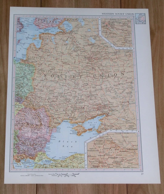 1951 ORIGINAL VINTAGE Map Western Russia Soviet Union Ukraine Spanish ... 1951 ORIGINAL VINTAGE Map Western Russia Soviet Union Ukraine Spanish ...
