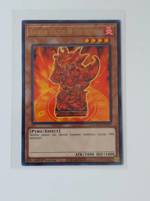 YU-GI-OH! - BARRIER Statue Of The Inferno - MAGO-EN113 - Rare - 1st Edition EUR 0,73 - PicClick FR