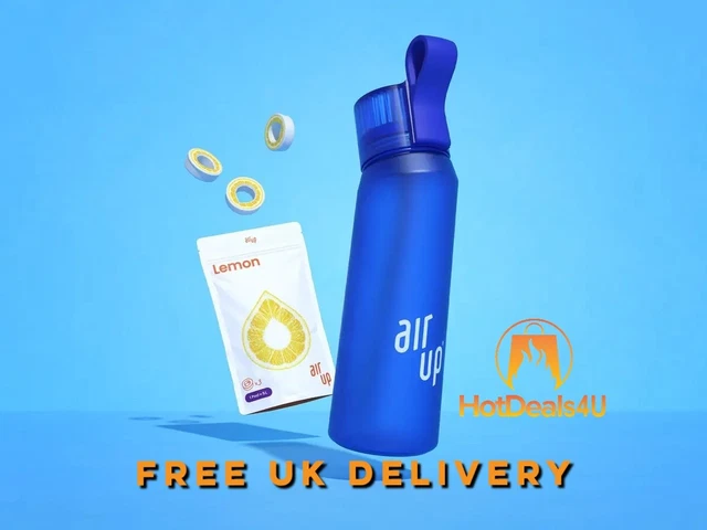 AIR UP WATER Bottle Royal Blue bottle incl. 3 Lemon Pods New £55.00 ...
