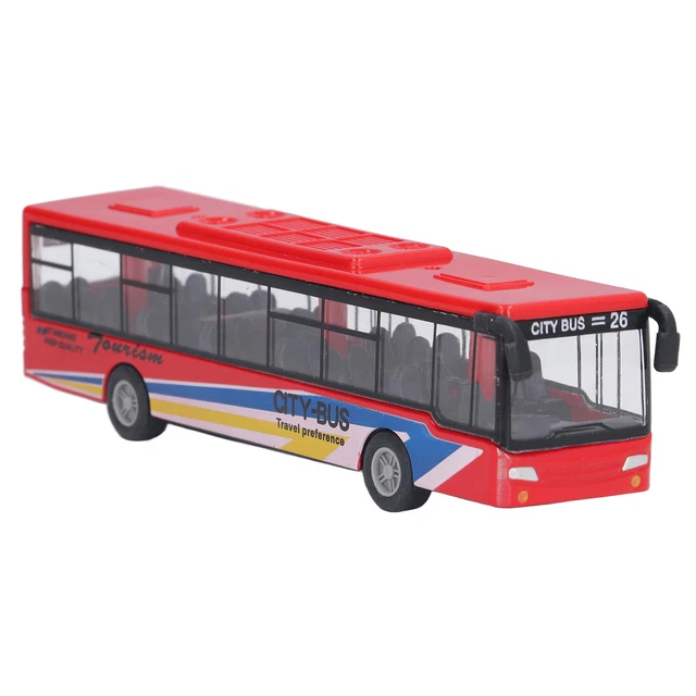(01)BUS MODEL TOY Alloy Red Lifelike Vivid Small Portable Bus Model Bus ...
