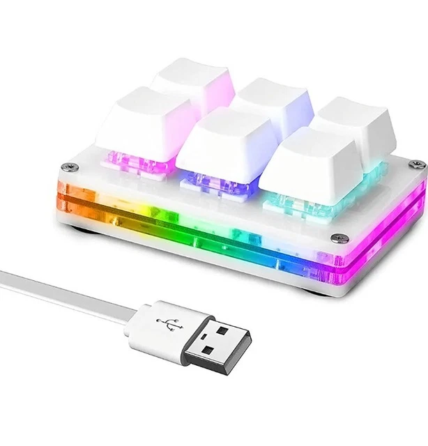 6-KEY USB C Mini Gaming RGB Keypad Mechanical Programmable Keyboard Red ...