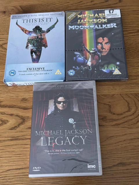 MICHAEL JACKSON DVD Bundle - This Is It/Moonwalker/Legacy, New/Sealed ...