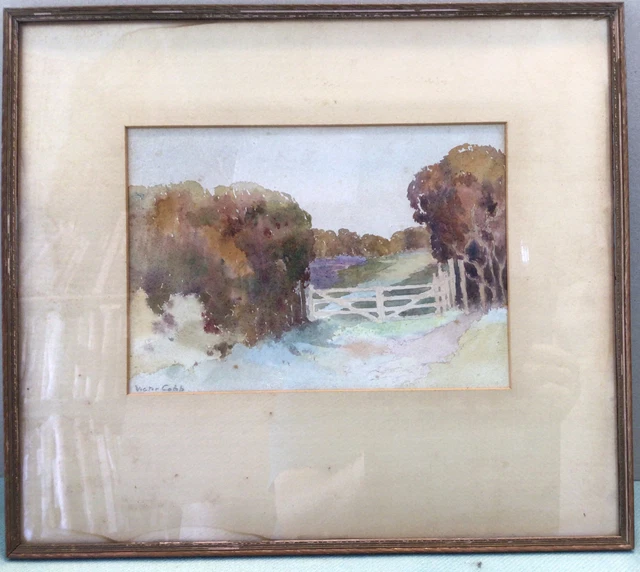 EARLY WORK BY Artist Victor Cobb Rural Scene Watercolour Framed $378.95 ...