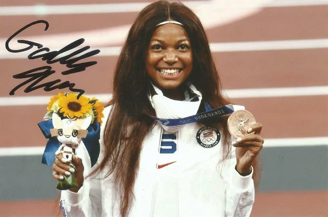 ATLETICA LEGGERA: GABRIELLE THOMAS FIRMATA 6x4 TOKYO 2020 MEDAGLIA ...