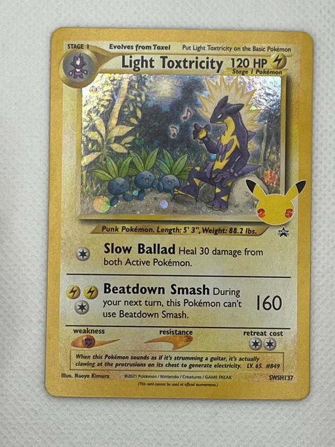 TARJETA DE JCC de Pokémon 25 Aniversario Celebraciones Light Toxtricity ...
