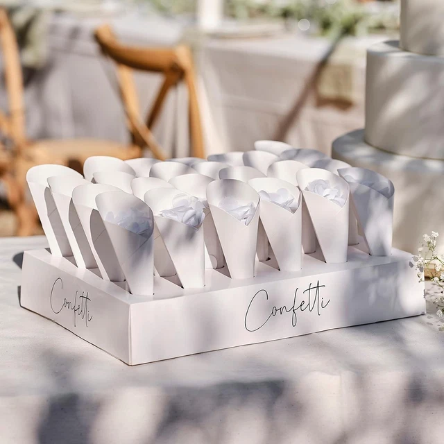 GINGER RAY WEDDING Confetti Tray with 24 Cones and Confetti, White $26. ...