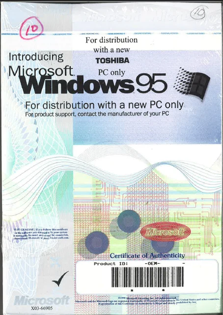MICROSOFT WINDOWS 95 Introducing Windows Manual w/COA and Product Key ...