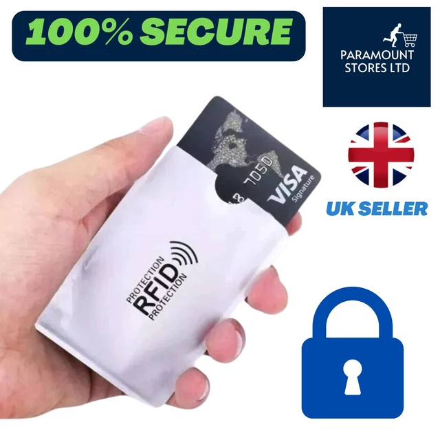 RFID BLOCKING CARD Sleeve-Secure Credit/Debit Card Holder Wallet Anti ...