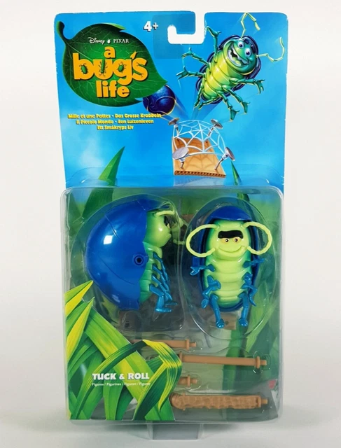 RARE DISNEY PIXAR A Bug's Life Tuck & Roll 3" Action Figures 1998 Boxed ...