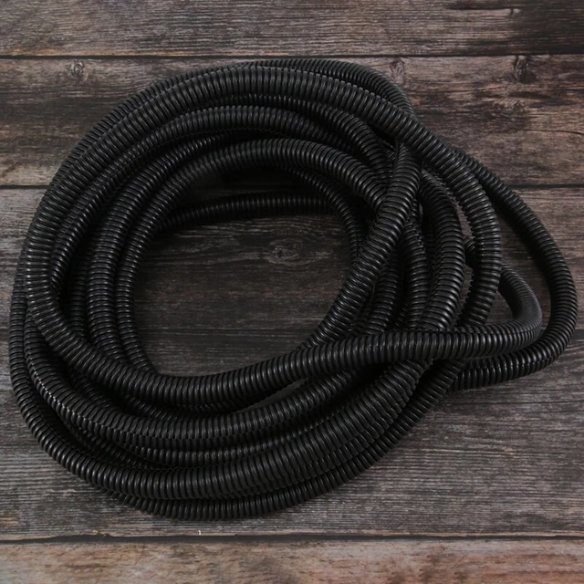 25 FT SPLIT Wire Loom Conduit Polyethylene Tubing Black Color Sleeve ...