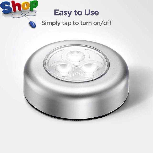 ULTRA BRIGHT LED Push Plastic Lights, (6.5Cm X 6.5Cm X 2Cm) Pack of 2 ...