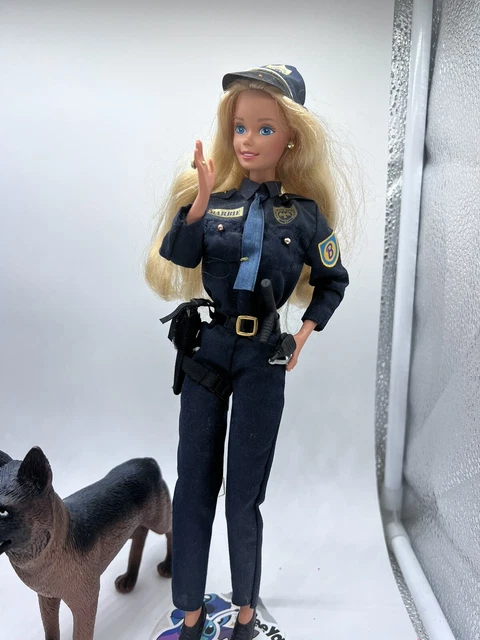 RARE VINTAGE BARBIE & Ken Career Collection Police Officer 1993 W/ K-9 ...