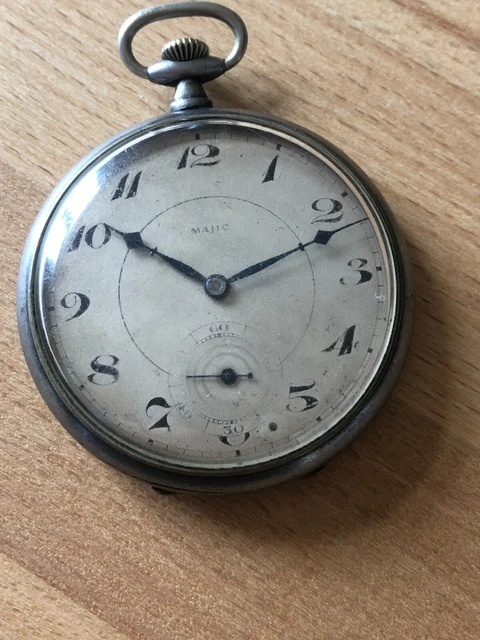 VERY RARE VINTAGE Majic Hand Winding Movement Pocket Watch Working £59. ...