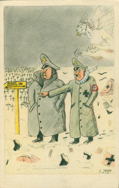 GUERRE 39-45 WW2 Propagande caricature satire anti Hitler Goering ...