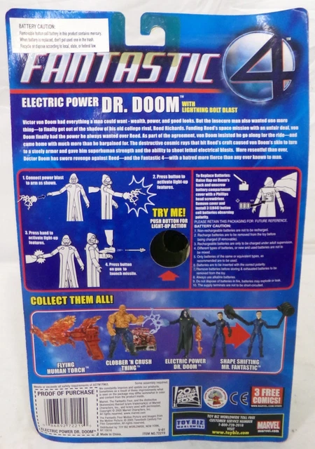 2005 TOYBIZ MARVEL Fantástico 4 Película Eléctrico Potencia Dr Doom 6 ...