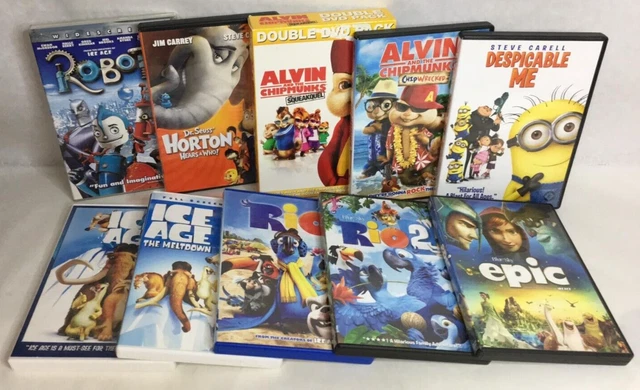 LOT OF 10 Kids Animated 20th Century Fox Movies DVD Rio Ice Age Alvin ...