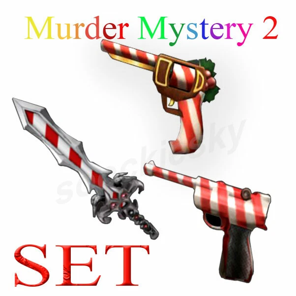 ROBLOX MM2 ETERNALCANE + Lugercane + Minty SET Murder Mystery 2 Gun ...