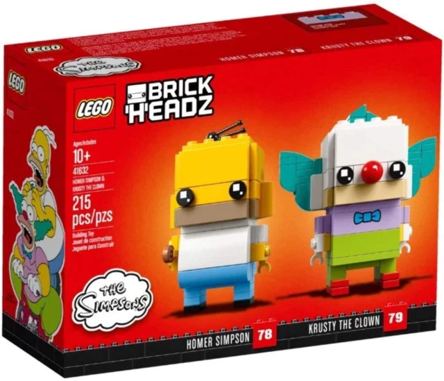 LEGO BRICKHEADZ: HOMER Simpson & Krusty the Clown (41632) Brand New ...