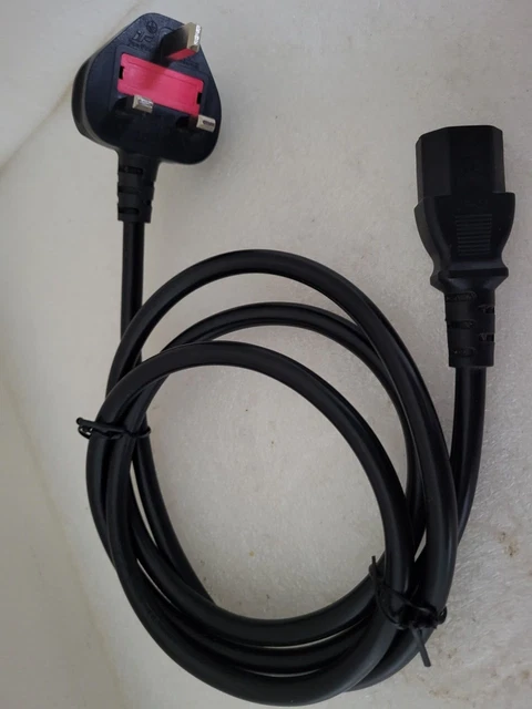 POWER CORD UK Plug to IEC Cable PC Mains Kettle Lead Black 1.5 meter 5 ...