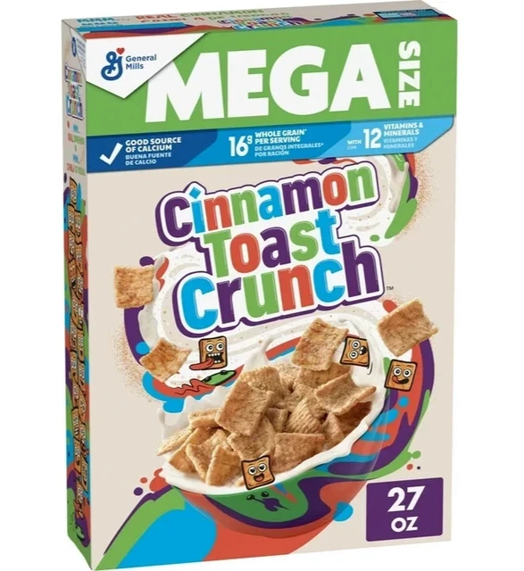 ORIGINAL CINNAMON TOAST Crunch Breakfast Cereal 12 OZ Cereal Box $5.12 ...