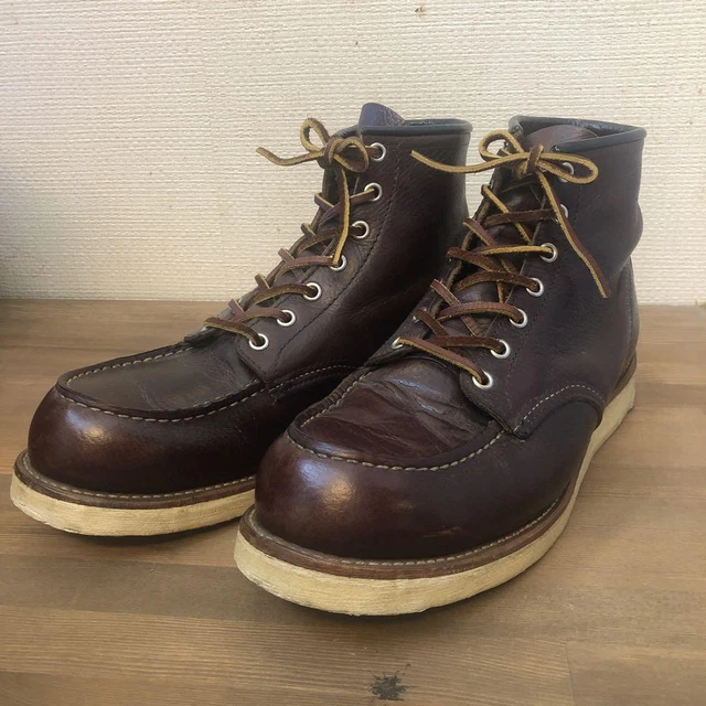 RED WING 8138 Lace-up Classic Moc Work Boots Brown Genuine Leather US 9 ...