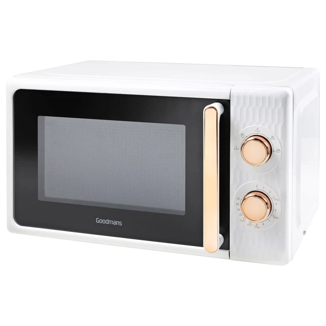 GOODMANS HONEYCOMB WHITE Rose Gold Microwave 4 Power settings Easy to ...