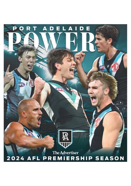 LAMINATED 2024 PORT Adelaide power team POSTER ,BIG 420mm, AFL FOOTBALL ...