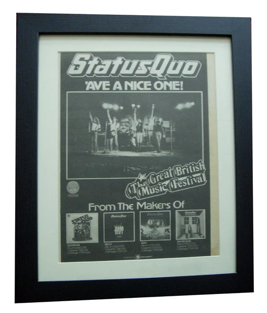 STATUS QUO+AVE A Nice One+POSTER+AD+FRAMED+RARE ORIGINAL 1976+EXPRESS ...
