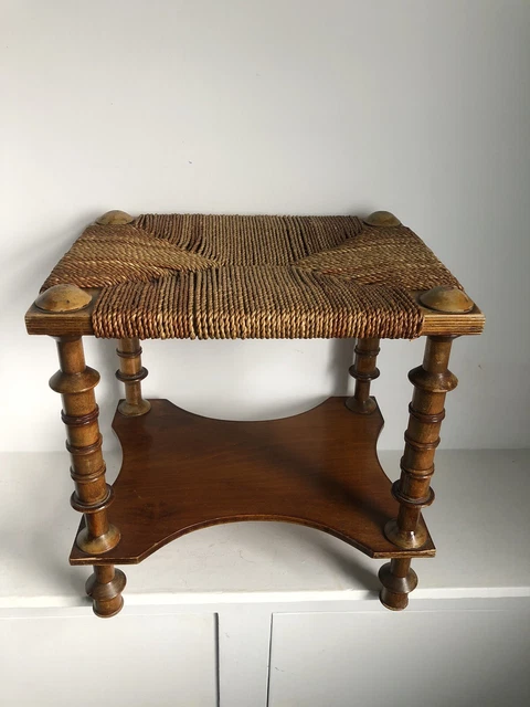 ANTIQUE WOODEN BOBBIN Footstool With String Seat £30.00 - PicClick UK