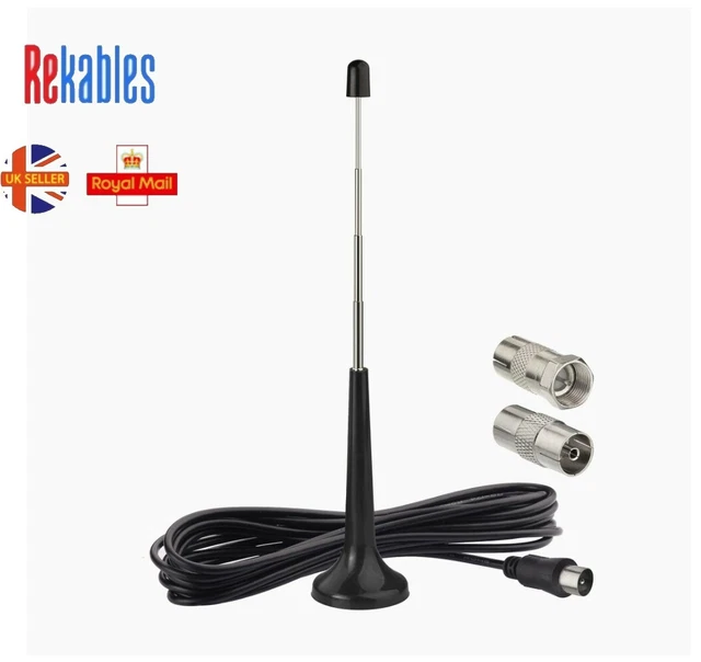 DAB FM RADIO TV Antenna Telescopic Aerial Rod with Magnetic base £12.95 ...