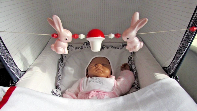 RARE VINTAGE PRAM toy rattle suit All coach built pram elasticated £0. ...