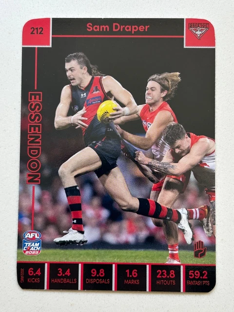 2023 AFL TEAMCOACH Common Card 'Sam Draper' Essendon #212 $1.00 ...