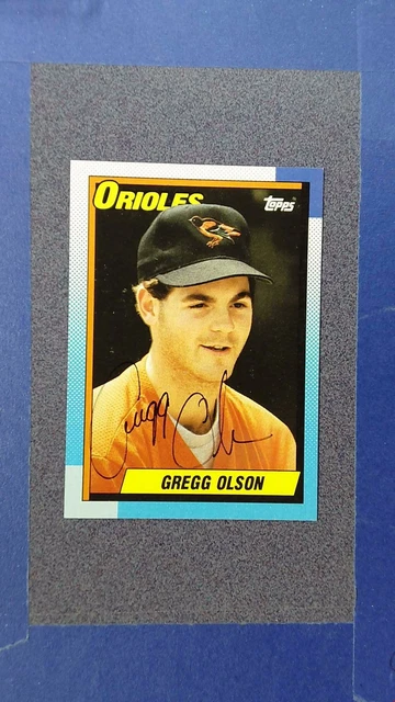 1990 TOPPS GREGG OLSON In-Person Auto #655 Baltimore Orioles ~JU19B EUR ...