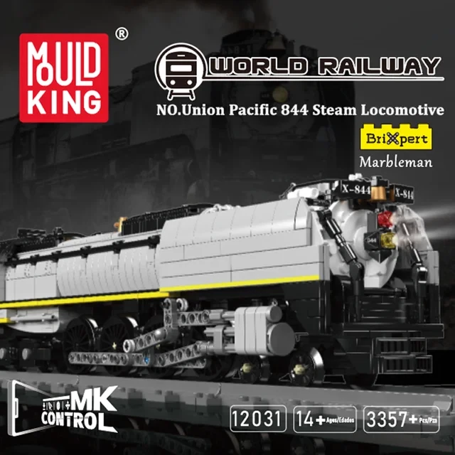 MOULD KING REMOTE Control train Union Pacific UP844 steam locomotive RC ...