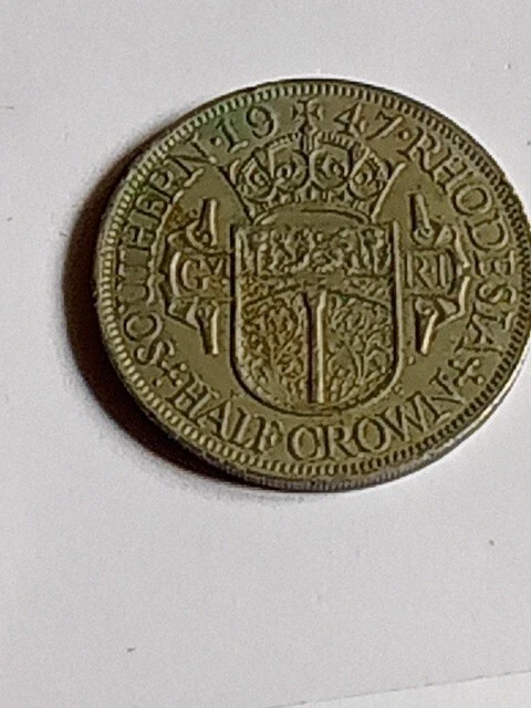 1947 SOUTHERN RHODESIA Half-Crown Coin With King George V1 .Emperor ...