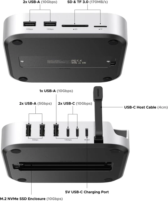 UGREEN MAC MINI M4 Dock, 11-In-1 USB C Hub with 8TB M.2 Nvme Enclosure 10Gbps... $100.13 ...