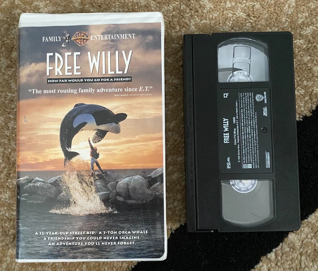 WARNER BROS FREE Willy VHS WORKS 1993 Vintage 90's Kid Family Film £3. ...