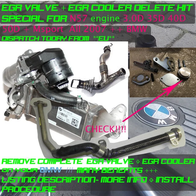 BMW N57 EGR Valve + Egr Cooler Delete Kit - Complete Removal See ...