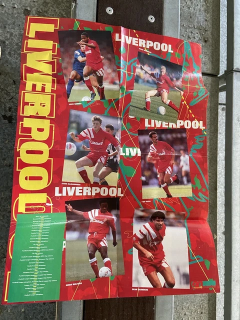 POSTER SEASON 91-92 Liverpool Fc Tottenham Premier League Football ...