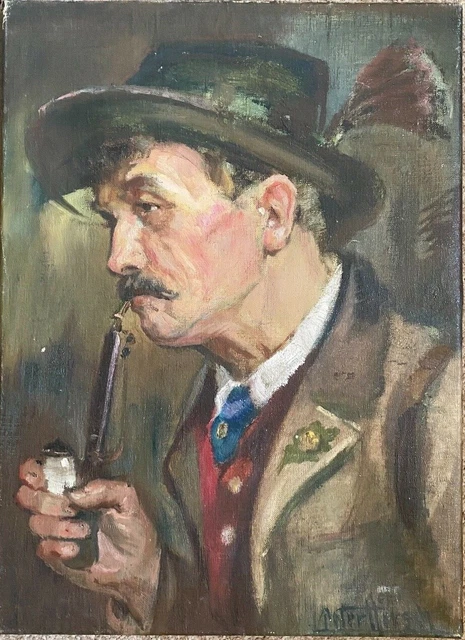 PETER CERVO 1889 Monaco Ritratto Cacciatore Caccia Waidmann Fumatori ...