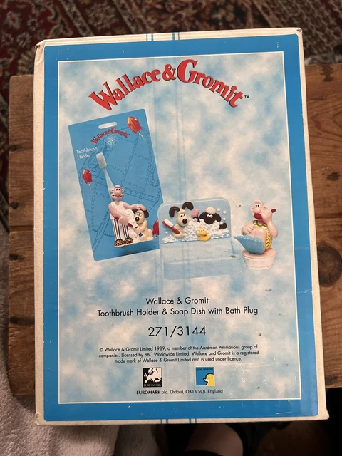 VINTAGE 1989 WALLACE And Gromit Toothbrush Holder, Soap Dish & Bath ...