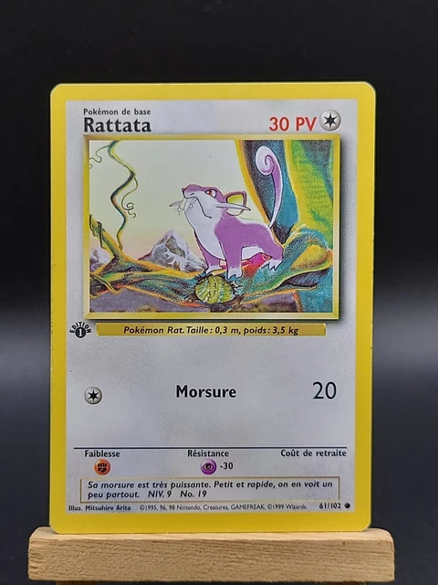 CARTE POKÉMON RATTATA 61/102 Éd1 Set De Base Wizard 1999 EUR 11,90 - PicClick FR